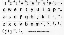 Grote Letters Stickers voor toetsenbord - Toetsenbordstickers ...