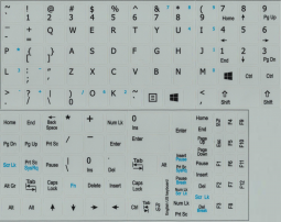 Alle toetsen (14mm X 14mm) - Toetsenbordstickers